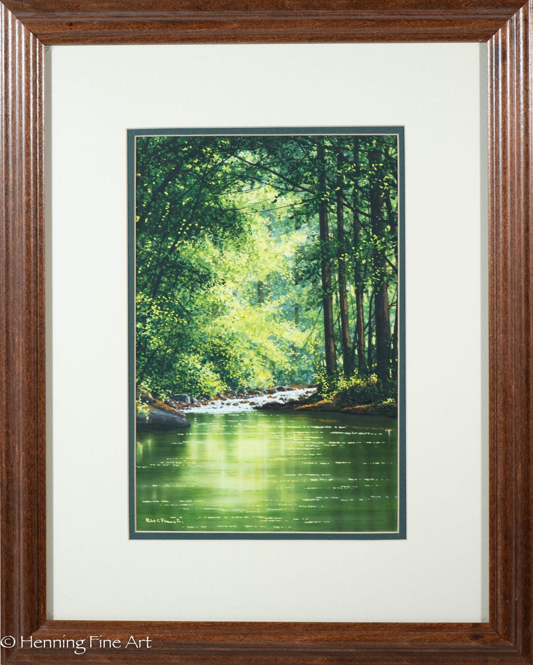 Stunning Robert Fowler Watercolor Painting of Emerald Green Pool River ...