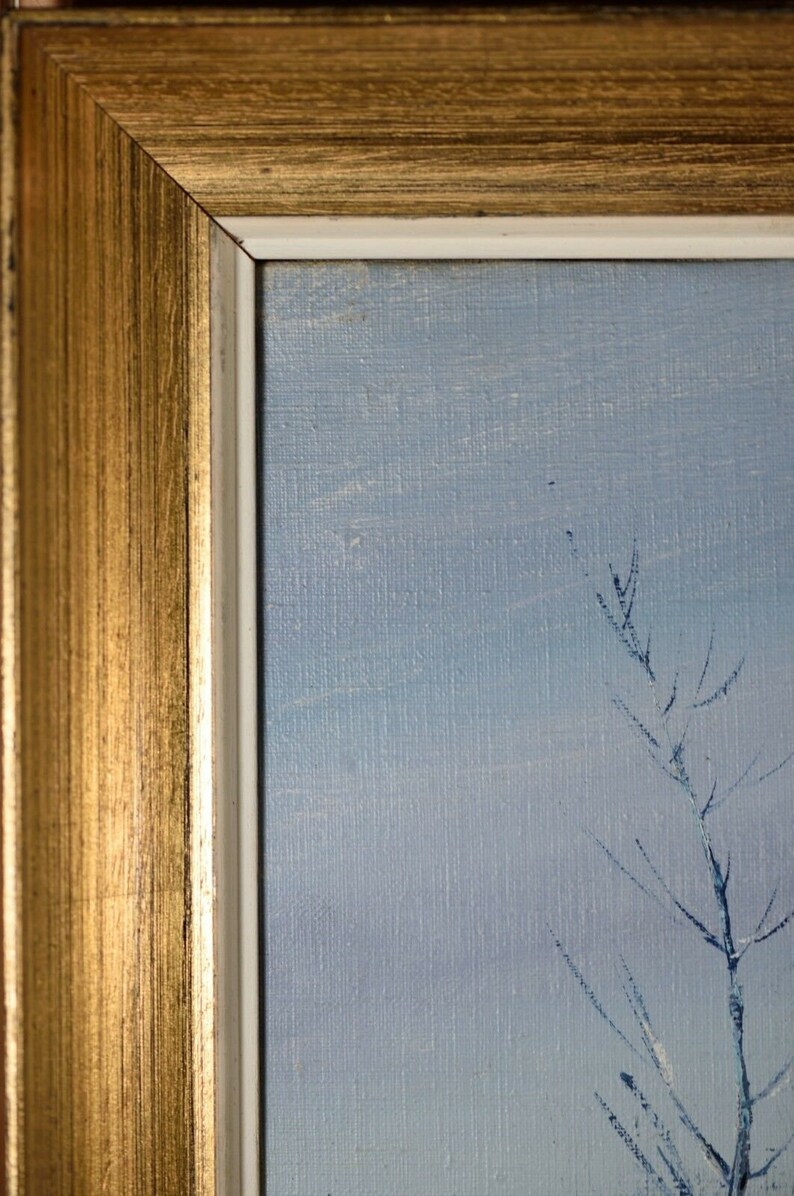Gay Candelis Original Oil Painting, Winter River Landscape, Signed ...