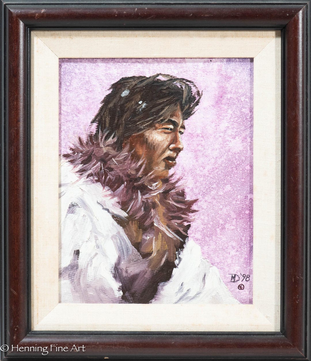 Beautiful Vintage Oil Painting Alaska Native American Portrait Michael ...