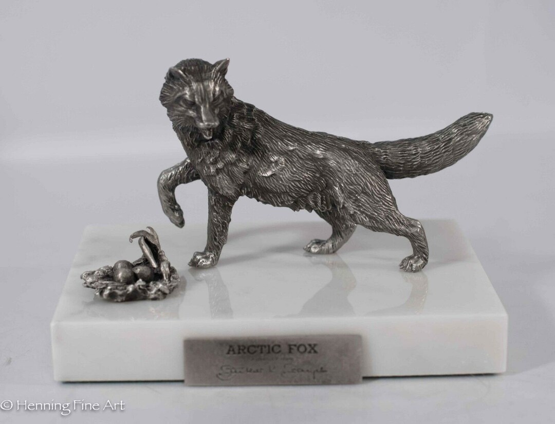 Gunther R. Granget Original Pewter Sculpture of Arctic Fox W/ - Etsy