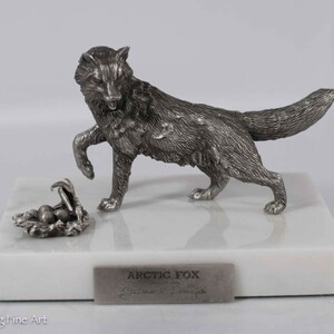 Gunther R. Granget Original Pewter Sculpture of Arctic Fox W/ - Etsy