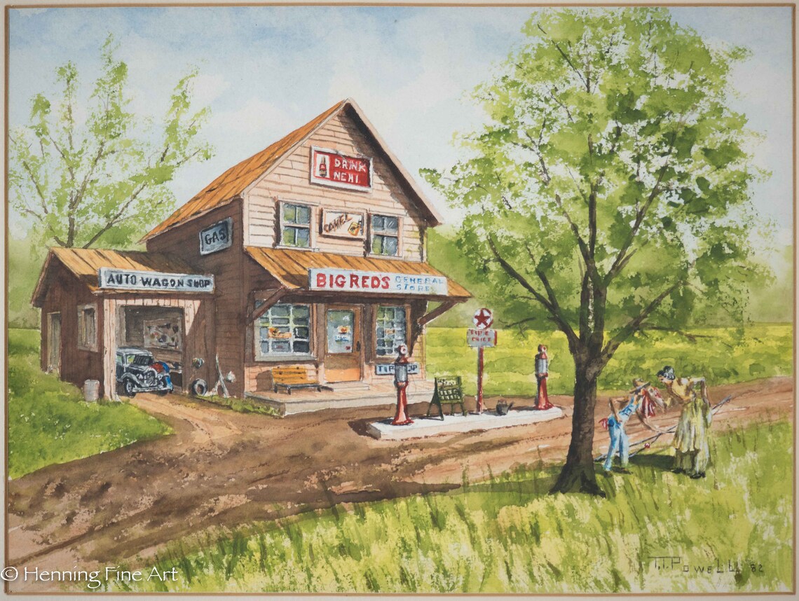 Fantastic Original Watercolor Painting of Old General Store by | Etsy