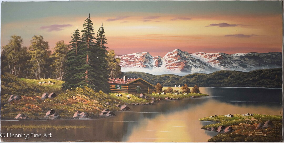 Beautiful Vintage German Landscape Oil Painting by Artur Franke Fine ...