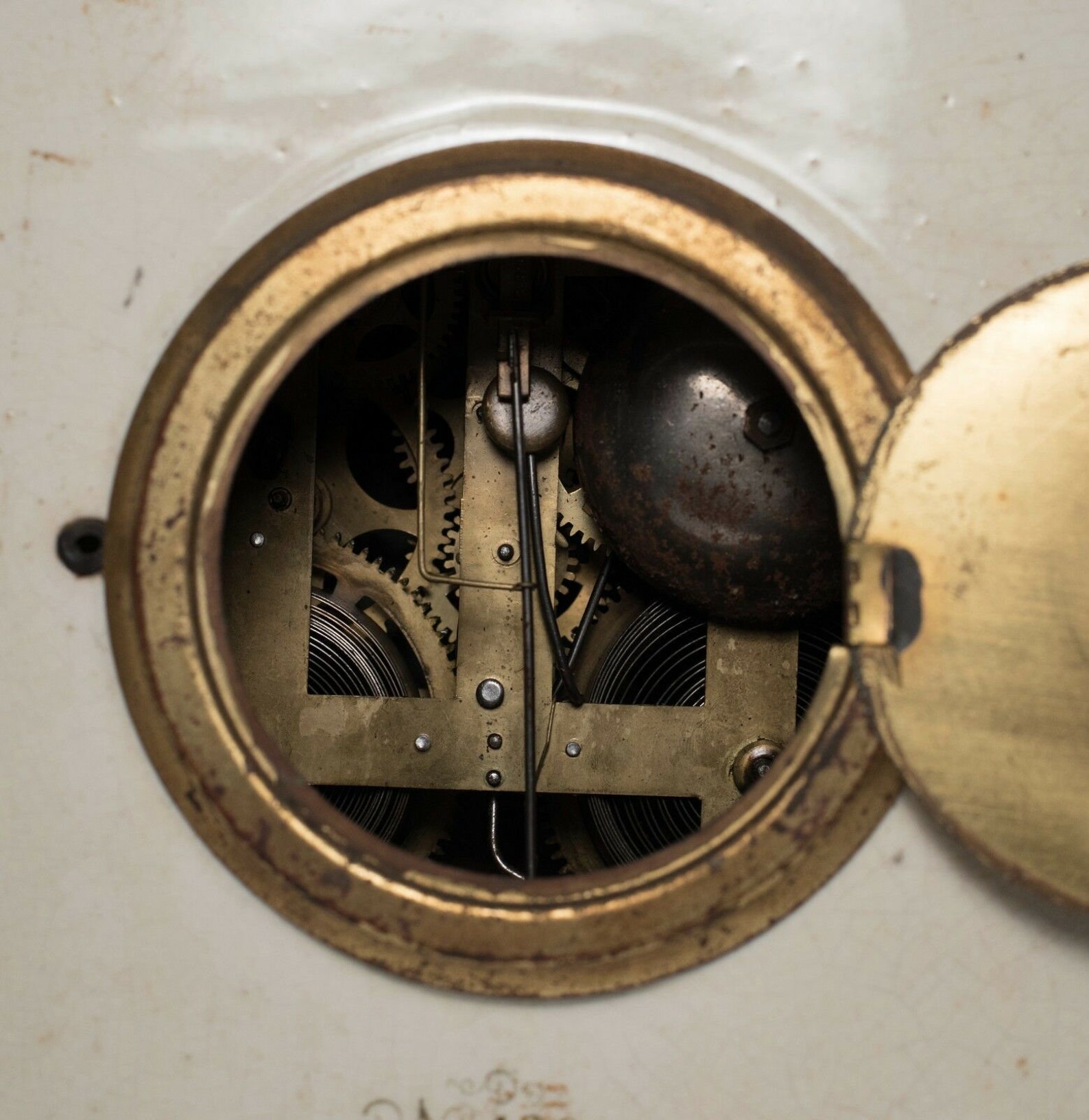 Antique Gilbert 438 Porcelain Case Clock, Beautiful Green W/ Original ...