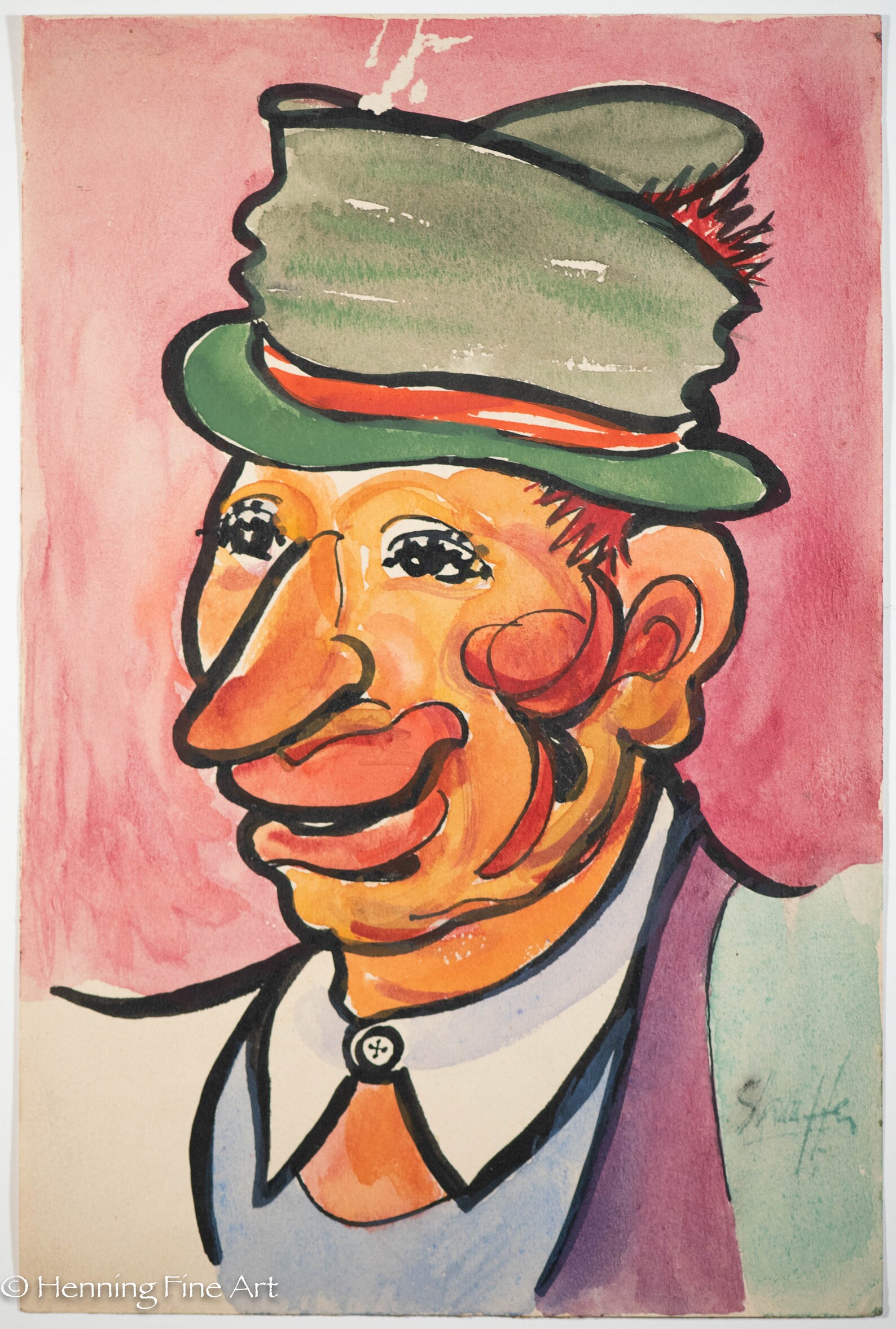 Beautiful Vintage Carl Shaffer Impressionist Painting Male Portrait WPA ...