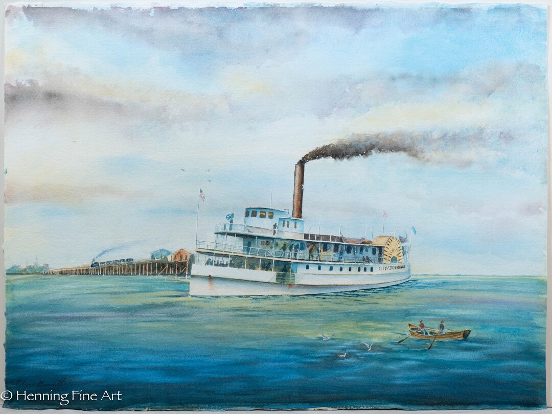 Beautiful Edgar Barnett Painting Jacksonville Florida on Lake Monroe ...