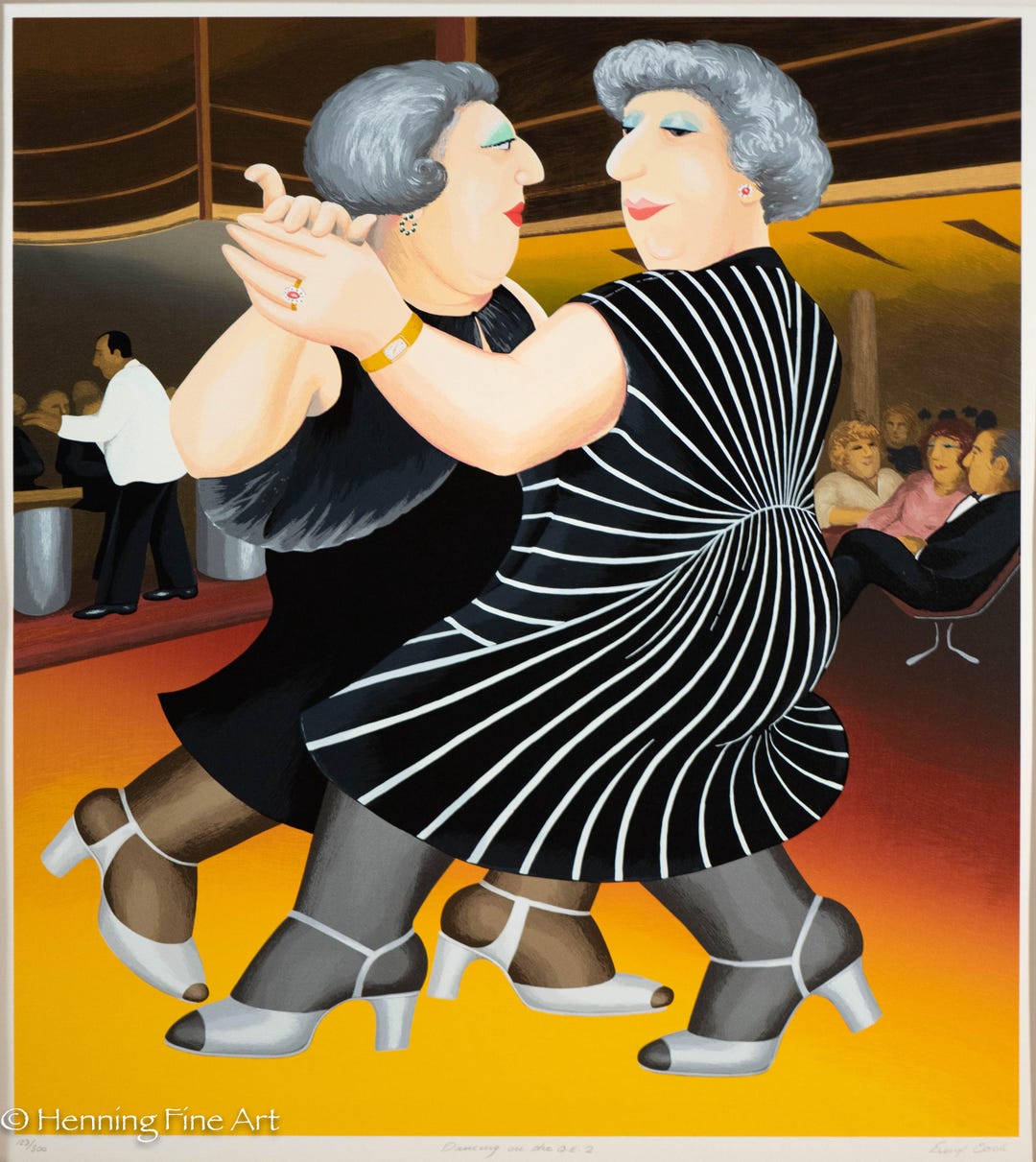 Rare Beryl Cook Signed Print Dancing on the Queen Elizabeth 2 39 X 35 ...