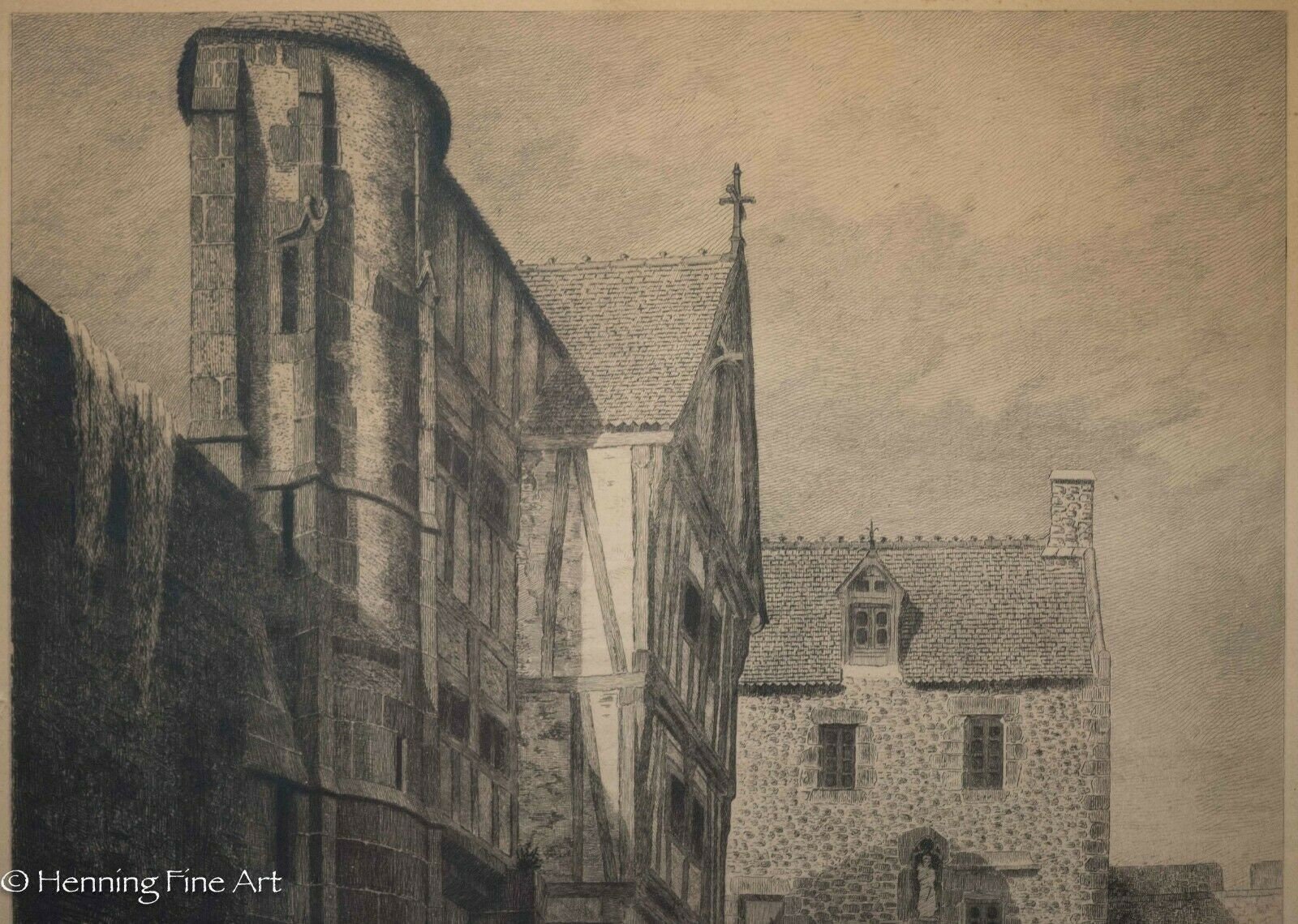 Antique European Etching Street Scene With Figures Signed - Etsy