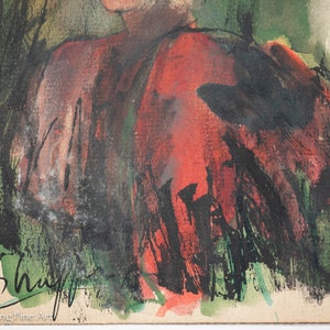 Beautiful Vintage Carl Shaffer Impressionist Figural Fashion Painting ...