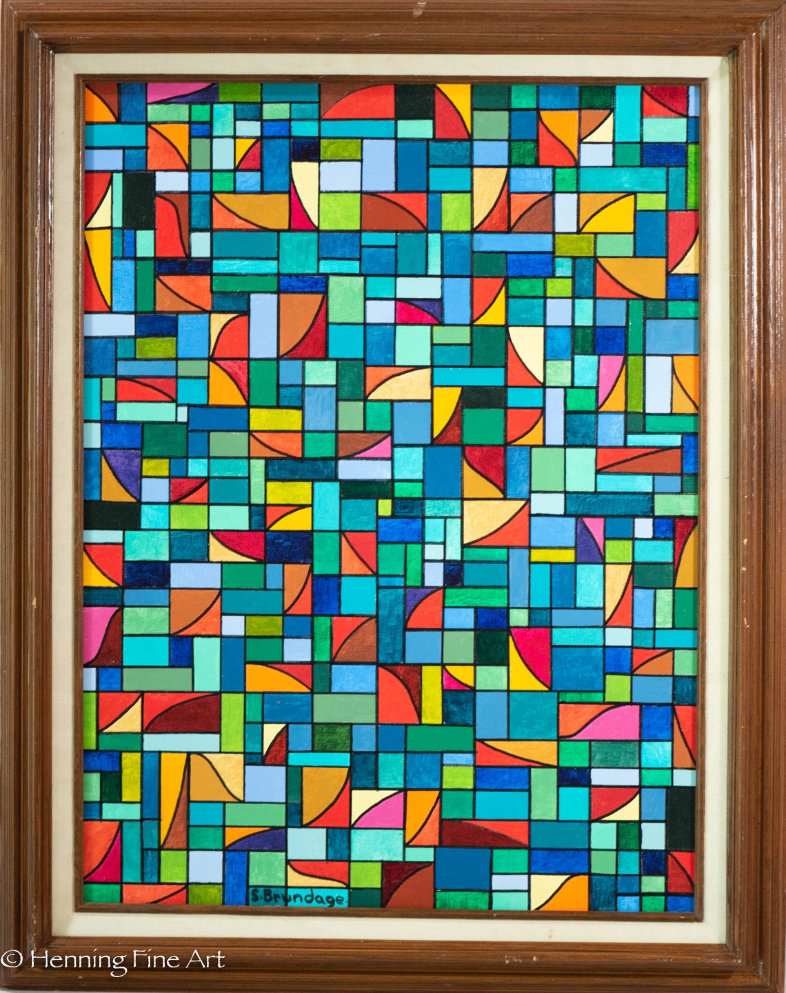 Beautiful Stanley Brundage Abstract Pop Art Oil Painting Colorful ...