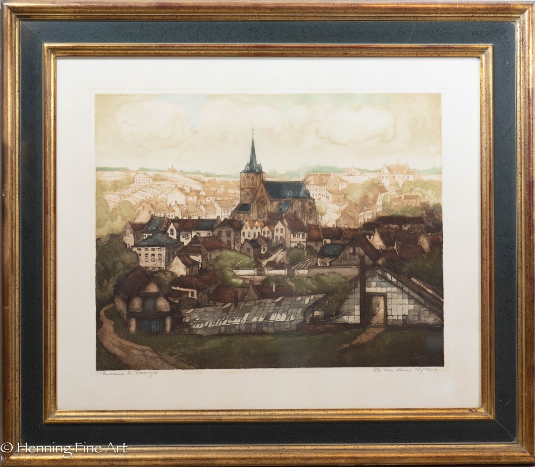 Beautiful Louis Rigaux Etching European Cityscape Panorama - Etsy