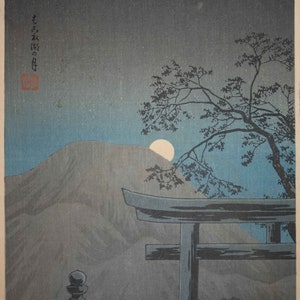 Beautiful Takahsi Hirokai Shotei Japanese Woodblock Moon Over - Etsy