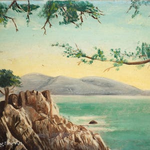 Beautiful Antique Oil Painting Del Monte California Lone Cypress ...