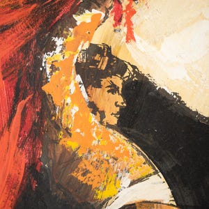 Stunning Mid-century Oil Painting of Matador Bull Fighter and Bull by ...