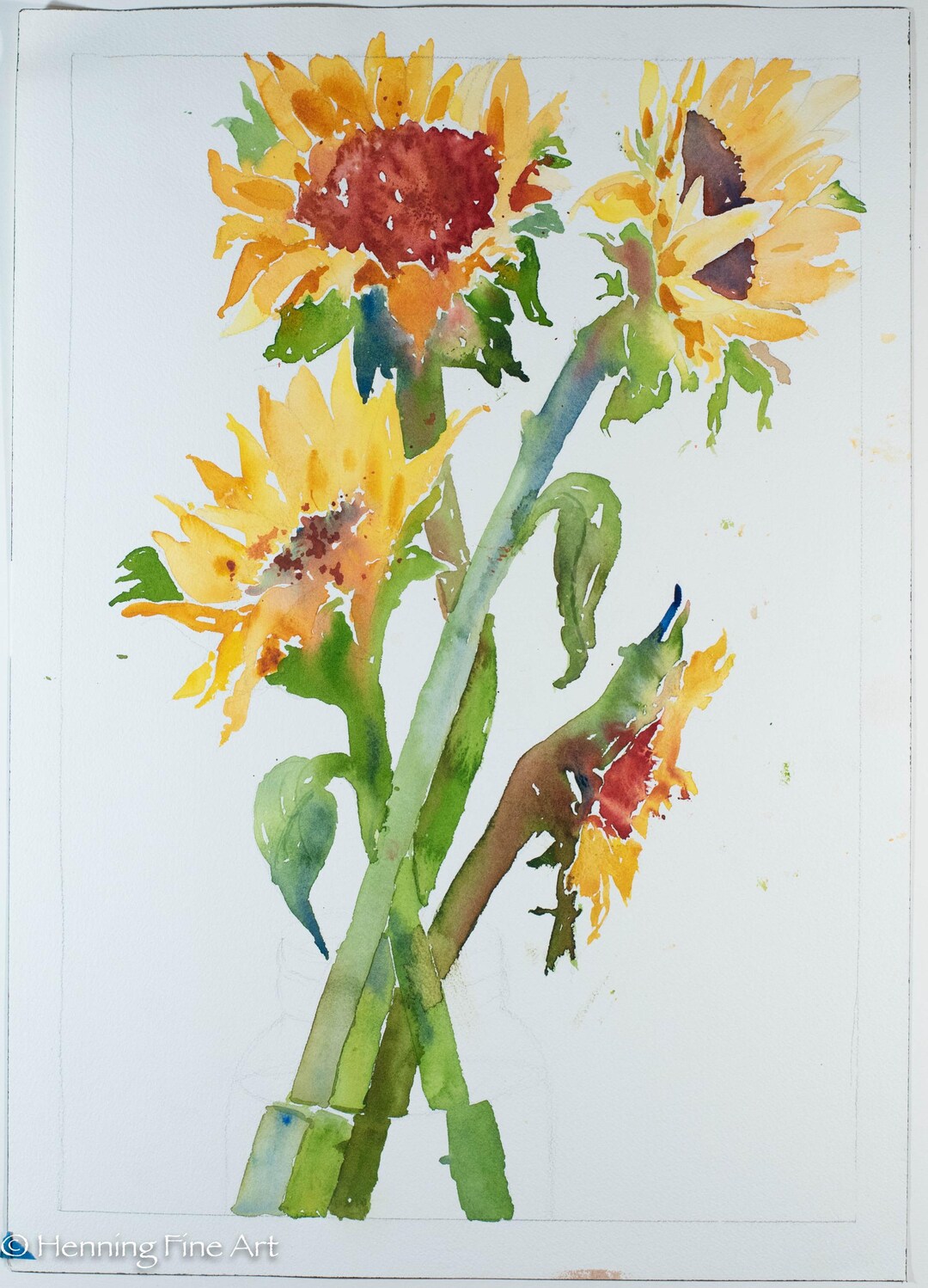 Beautiful Angela Cockman Abstract Watercolor Painting of Four ...