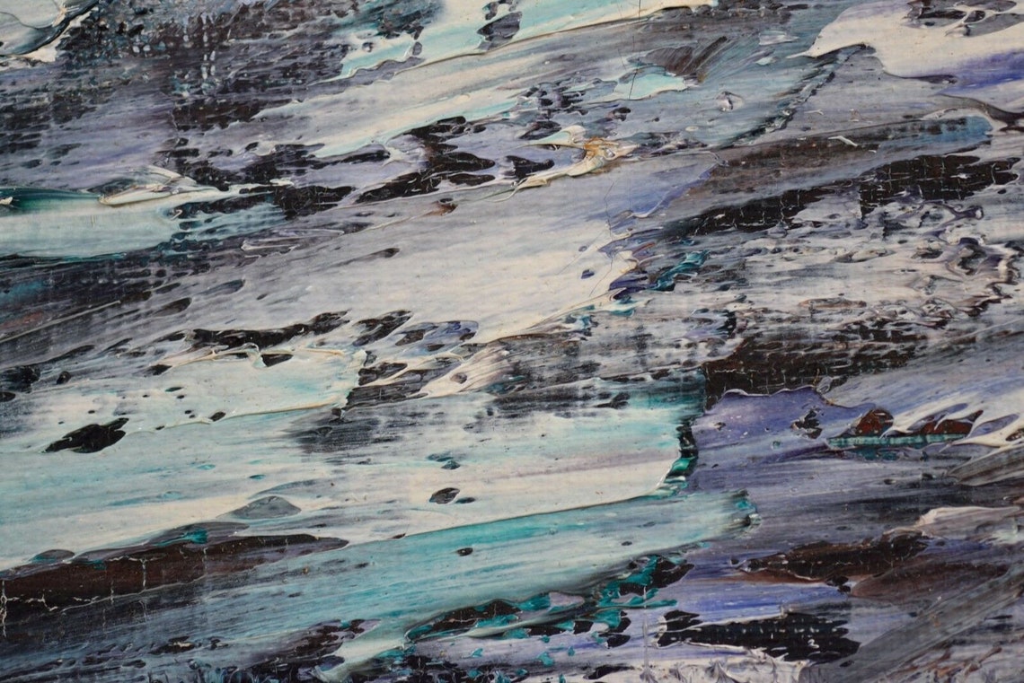 Gay Candelis Original Oil Painting, Winter River Landscape, Signed ...