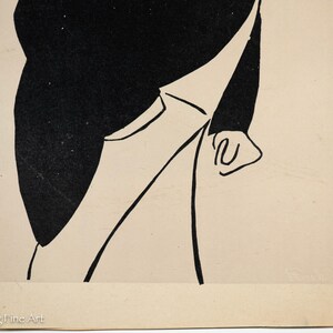 Antique Linocut by New Yorker Artist Al Frueh Titled "wilton Lackaye ...