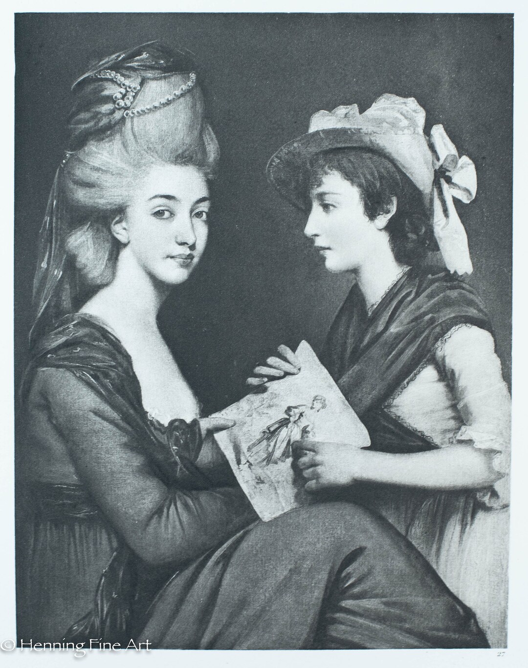 Antique James Northcote Photogravure Engraving Portrait Ladies of ...