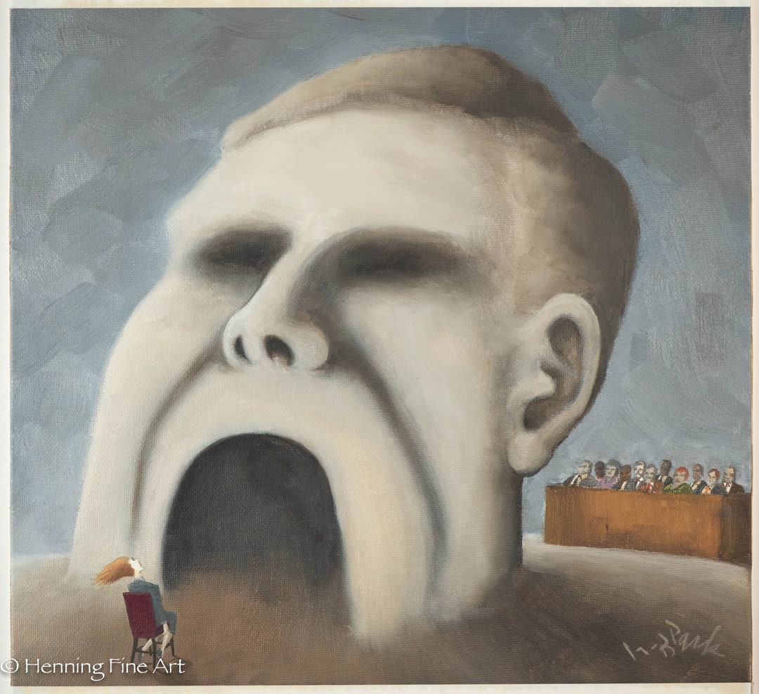 Rare Original Litigation Magazine Illustration Cover Oil Painting ...