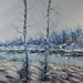 Gay Candelis Original Oil Painting, Winter River Landscape, Signed ...