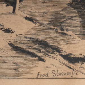 Antique Etching Fred Slocombe the Silvered Way Winter Landscape ...