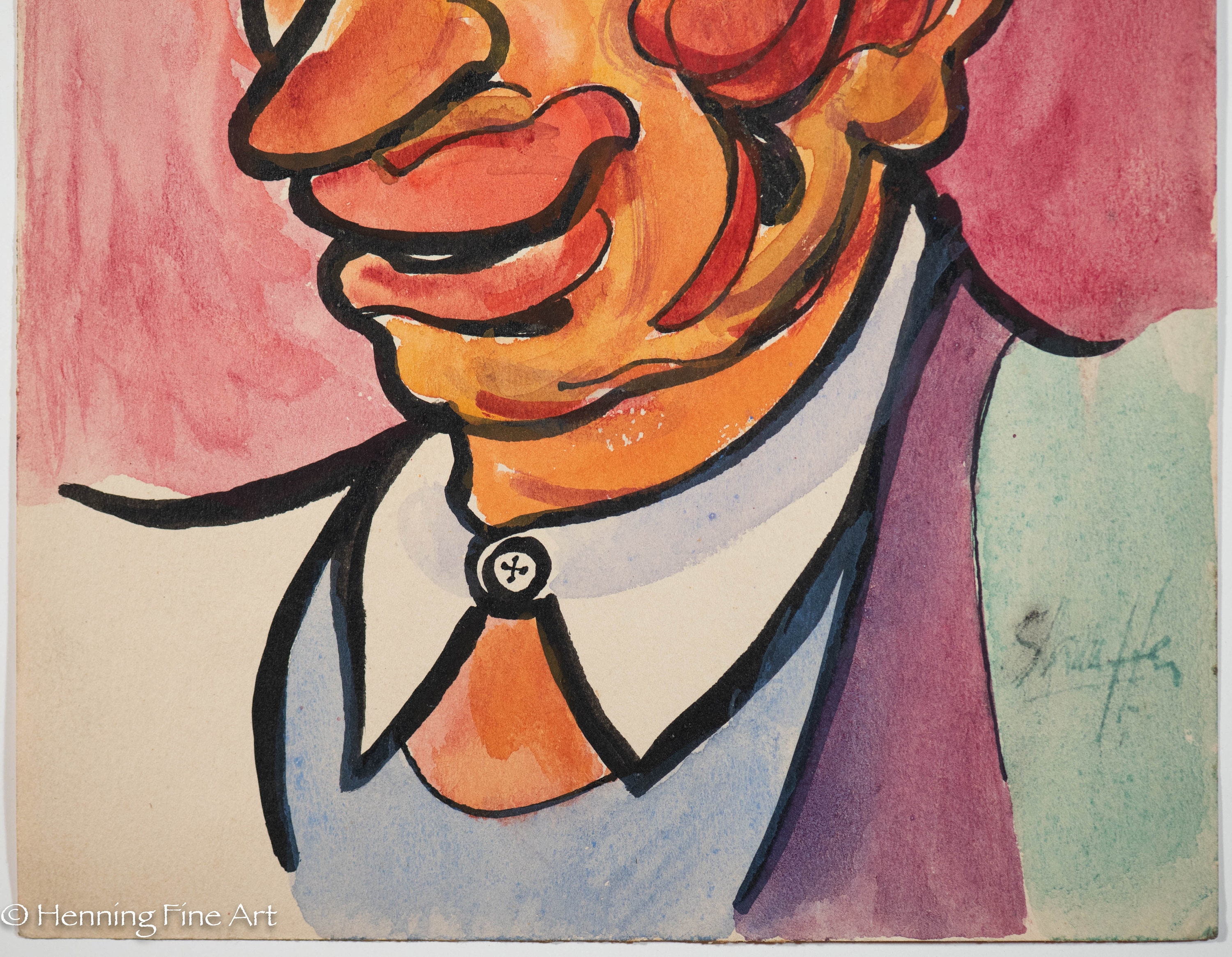 Beautiful Vintage Carl Shaffer Impressionist Painting Male Portrait WPA ...