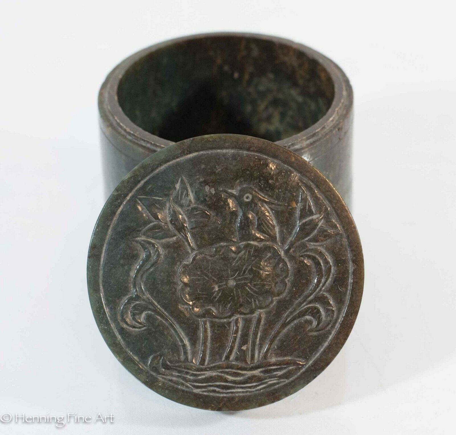 Beautiful Vintage / Antique Chinese Soapstone Lidded Container | Etsy