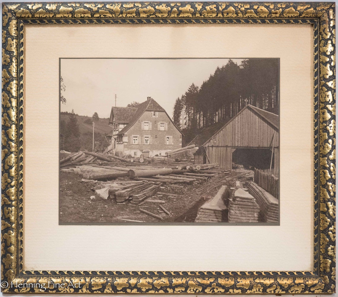 Antique Photograph of German Lumber Mill Mainhardt, Germany, Framed ...