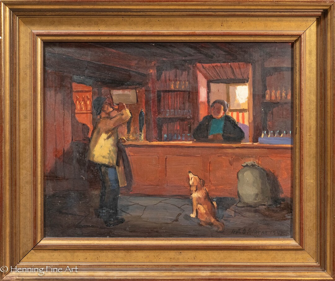 Rare Sean O'sullivan Irish Oil Painting Pub Interior With - Etsy