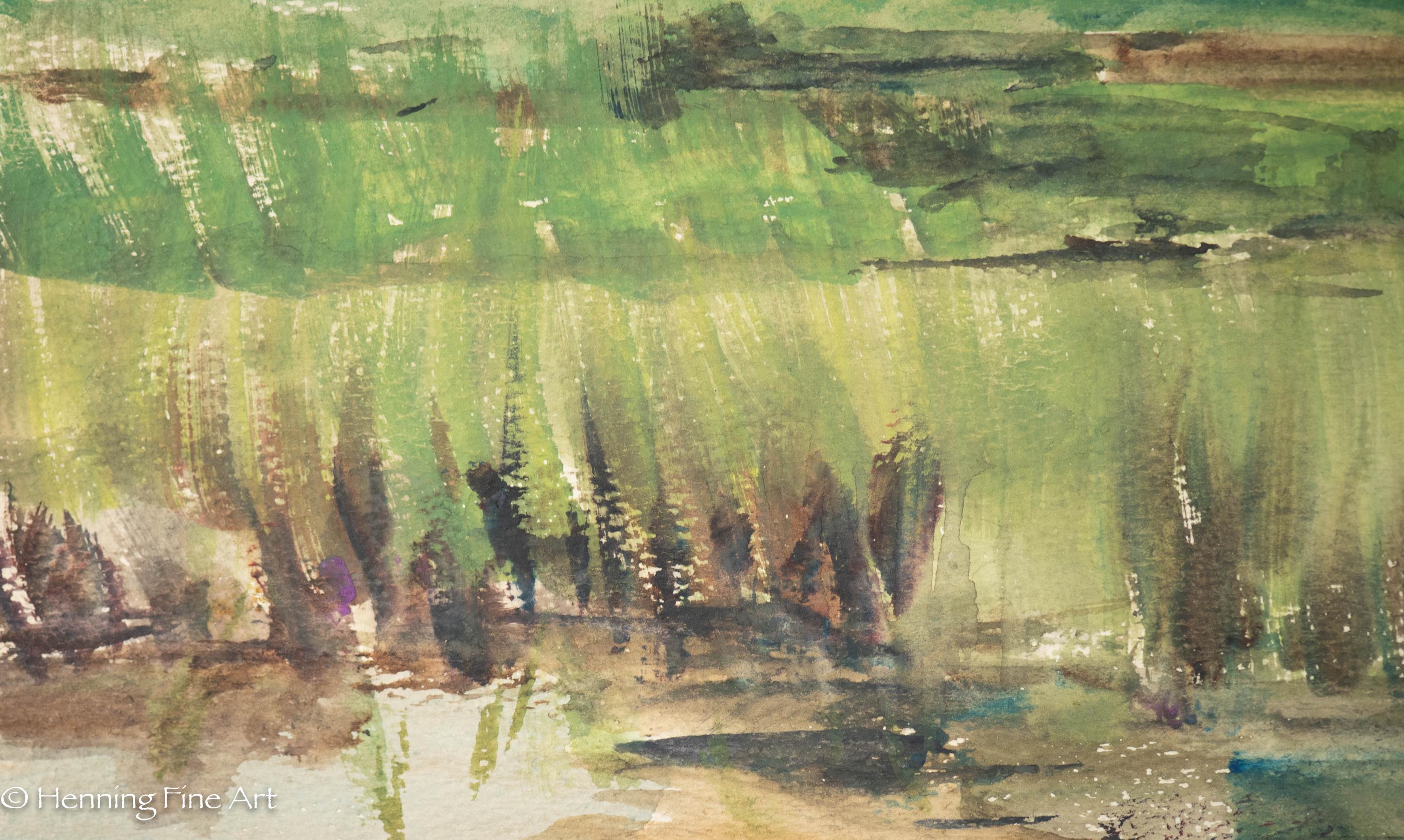 Beautiful Mildred E. Lusk Vintage Painting of a Mountain Landscape ...