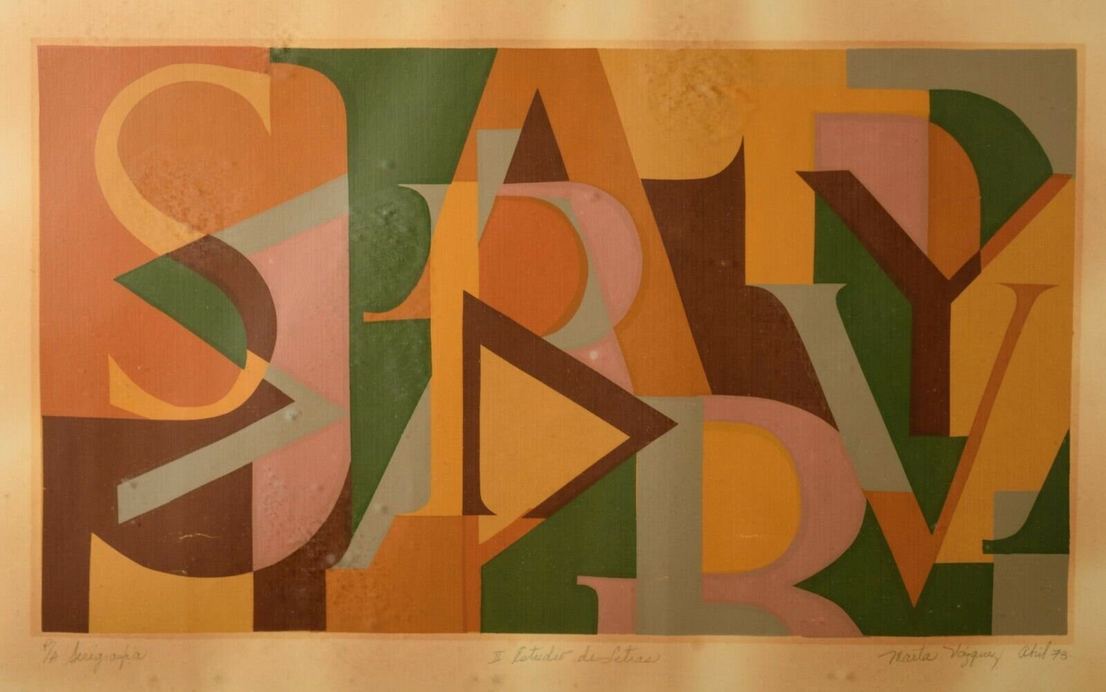 Modern Art Serigraph Letter Collage Signed marta | Etsy