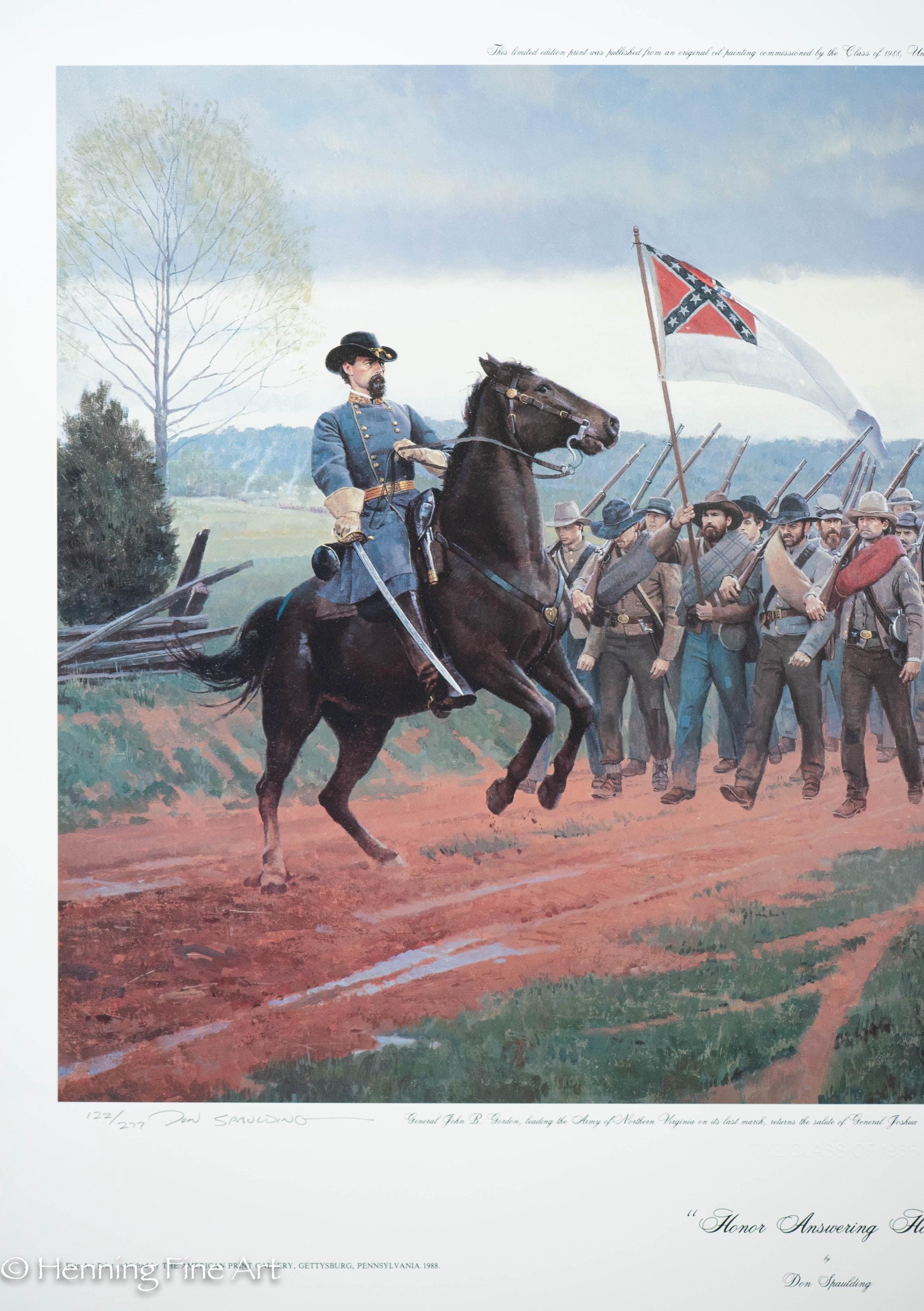 Beautiful Don Spaulding Civil War Lithograph Honor Answering Honor ...