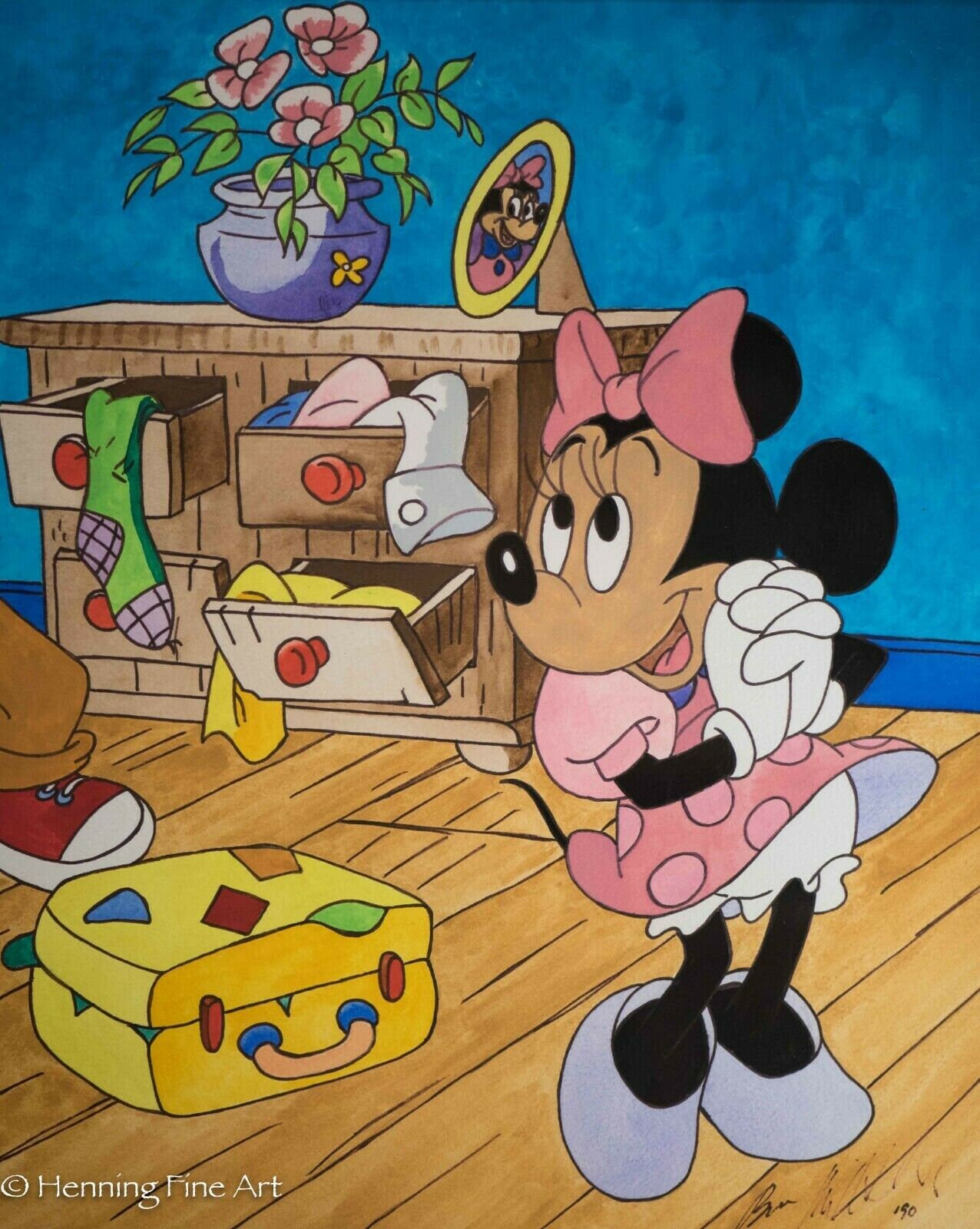 Original Disney Animation Art, Sketch and Watercolor Painting, Signed ...
