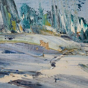 Gay Candelis Original Oil Painting, Winter River Landscape, Signed ...