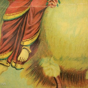 Rare Antique Hindu Lithograph Raja Ravi Varmas Vishnu Garud - Etsy