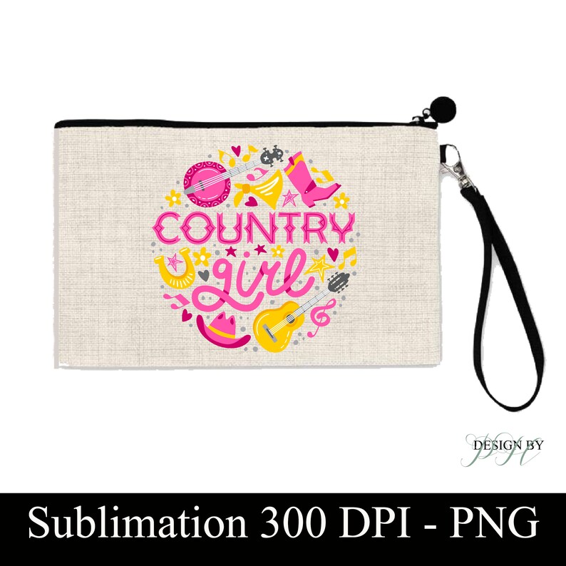 Country Girl Sublimation Leopard Design for T-shirts, Mugs, Cosmetic ...