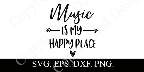 MUSIC is My Happy Place SVG Design PNG for Sublimation - Etsy