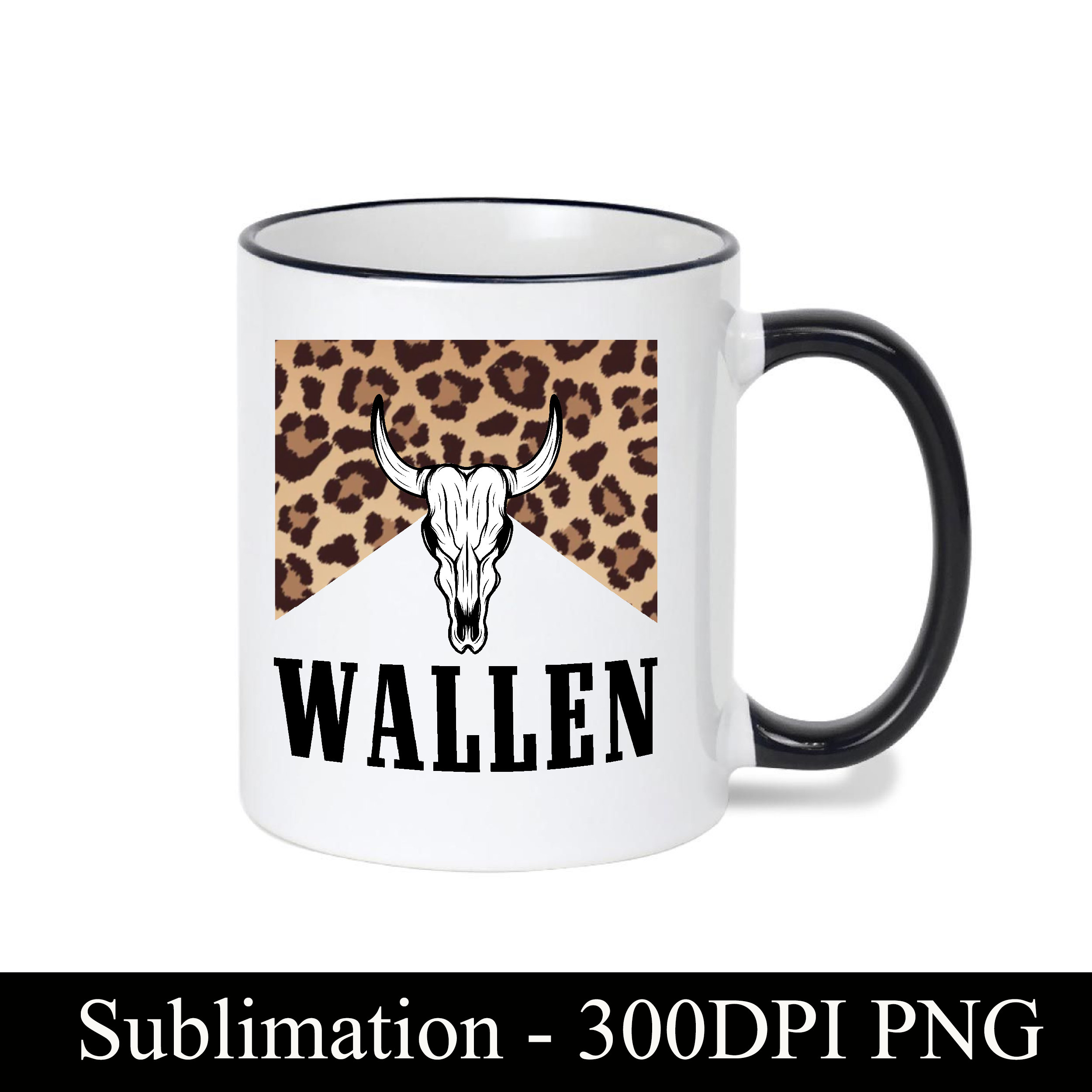 WALLEN Leopard Bull Skull Sublimation Digital Download for T-shirts ...