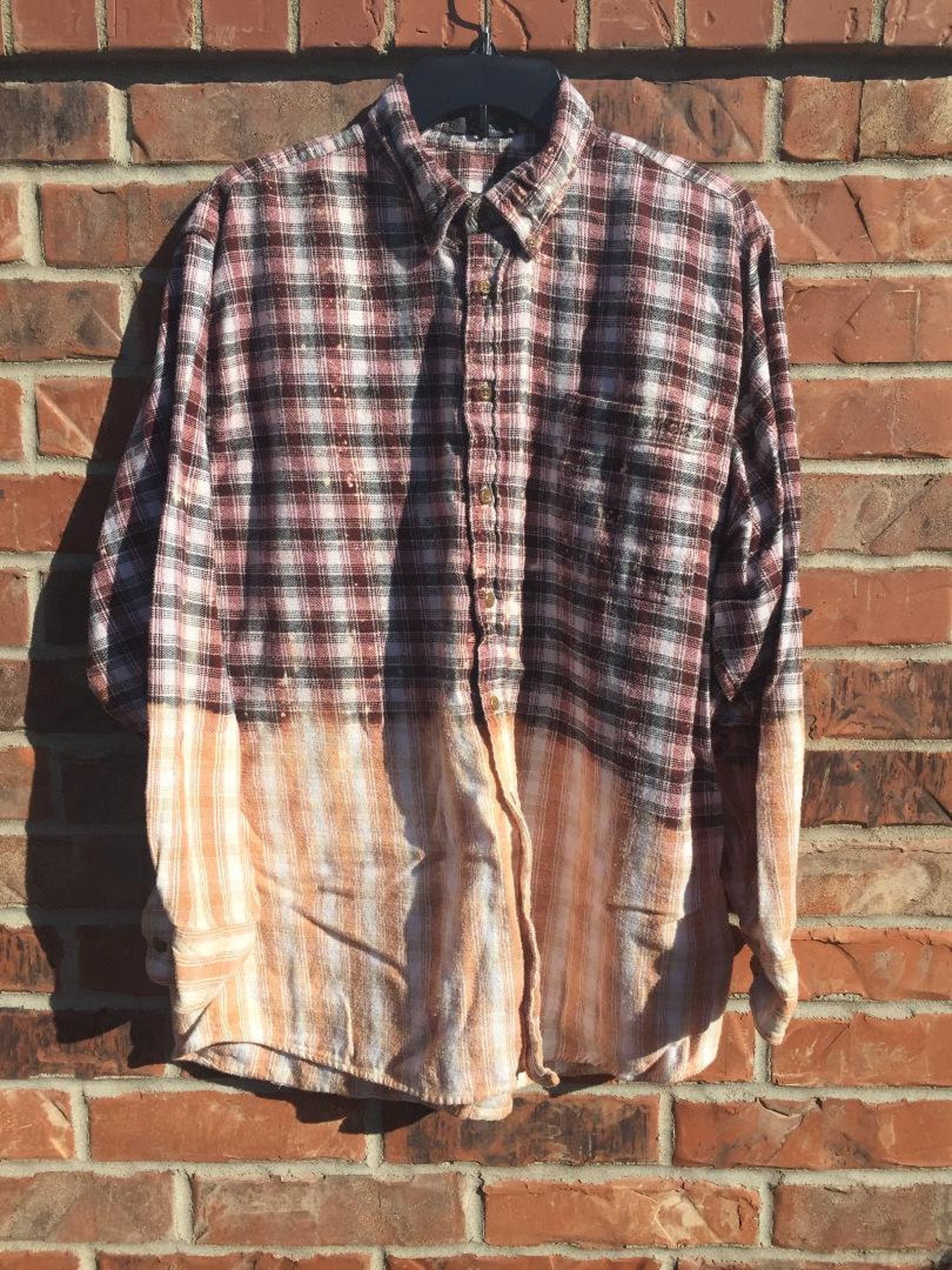 Bleached Flannel / Ombre Flannel / Distressed Flannel / Bleach - Etsy