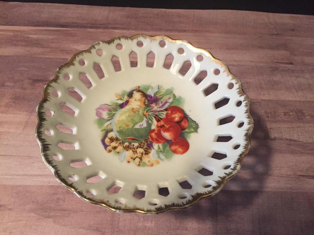 Original Napco China Hand Painted Footed Dish / S1574 / Napco Compote ...