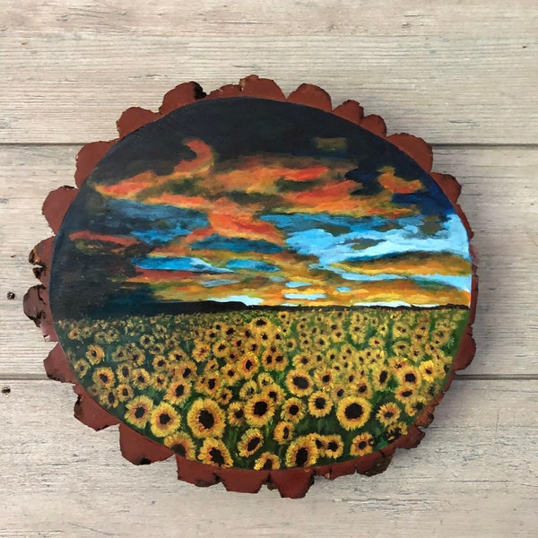 Wood Slice Painting - Etsy