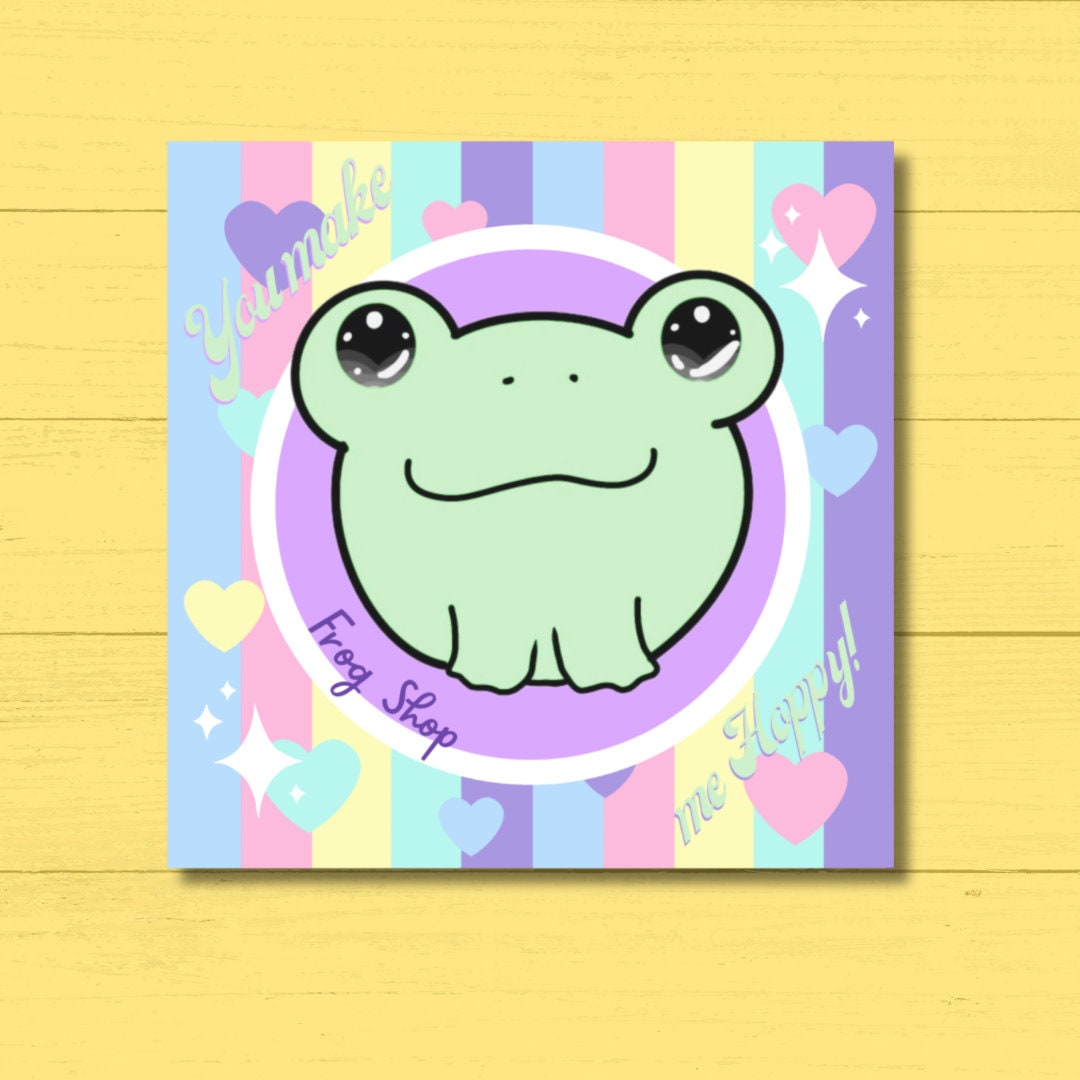 Love Frog Sticker, Gift for Women, Amphibian Decal, Scrapbook ...