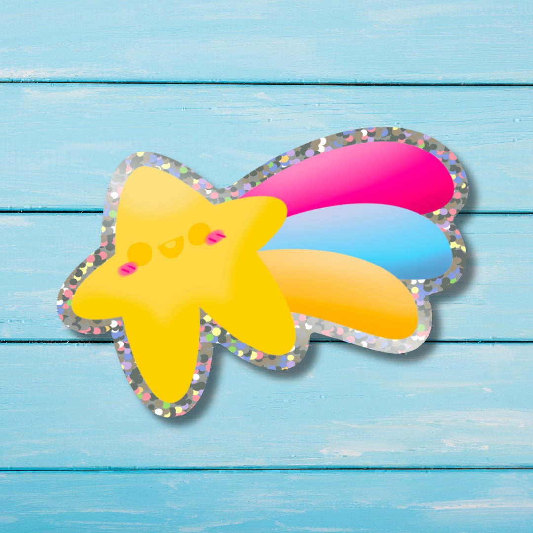 Shooting Star Sticker, Gift for Women, Planet Sticky, Scrapbook, Kawaii ...