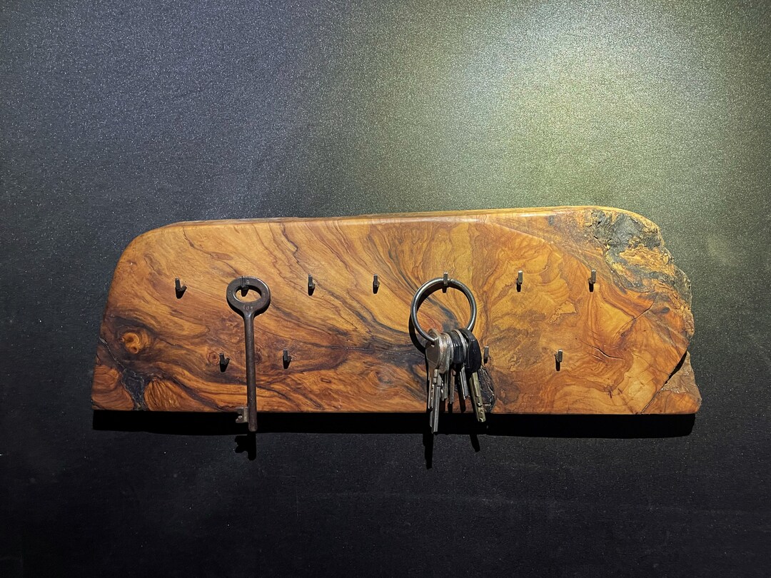 Olive Wood Keyboard, Hook Rack, 11 Hooks - Etsy
