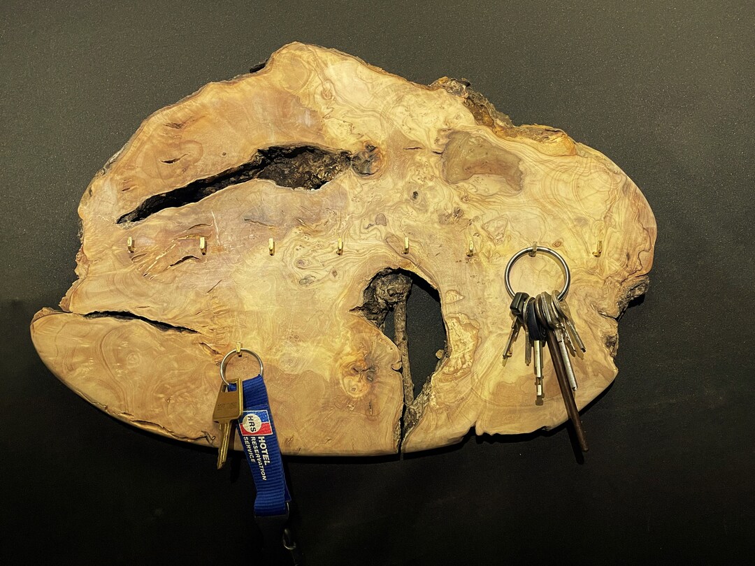 Olive Wood Keyboard Hook Rack 10 Hooks Keyboard - Etsy