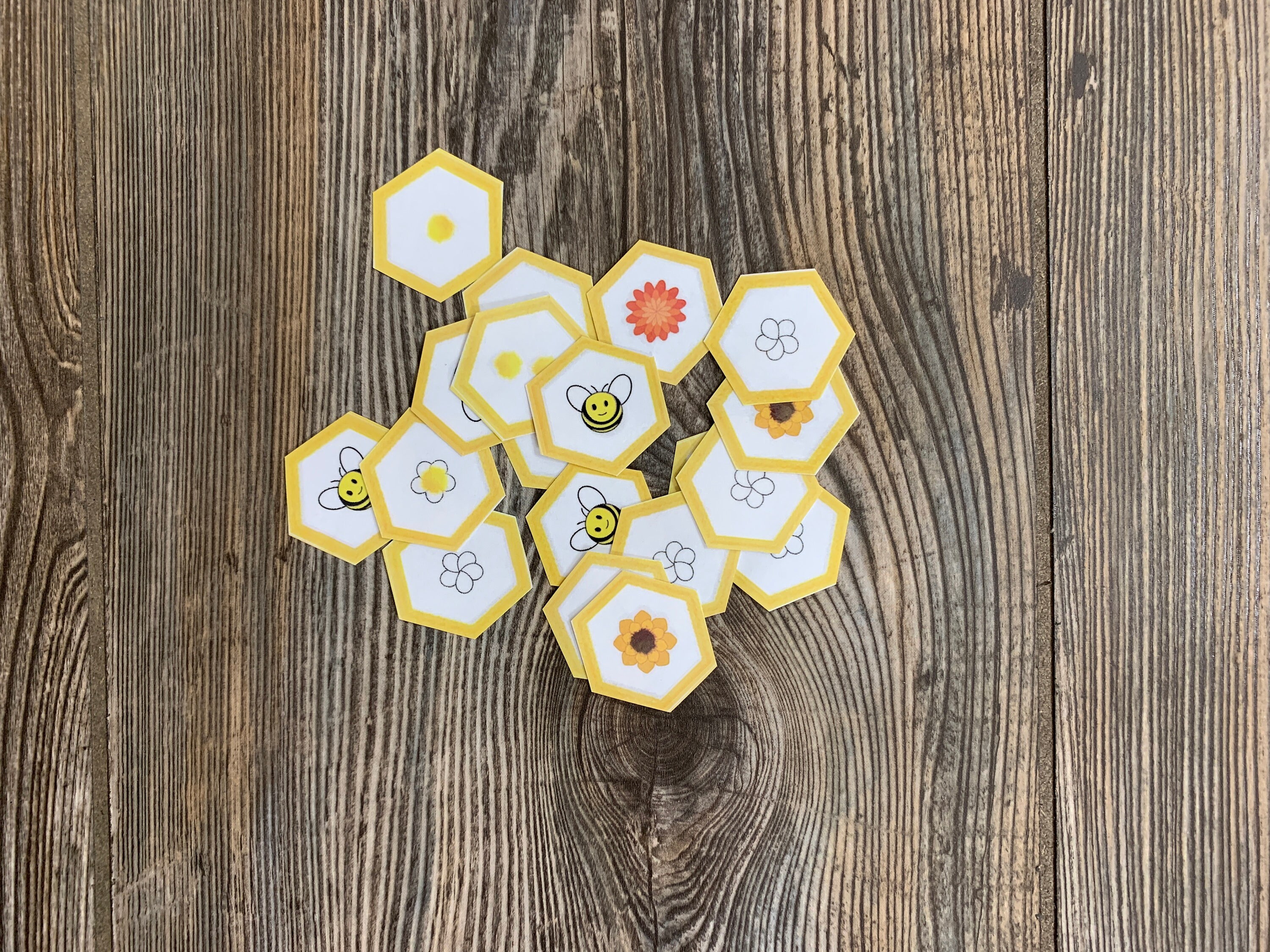 PDF Printable Bee Honeycomb Matching Cards and Menu Extended Open Play ...