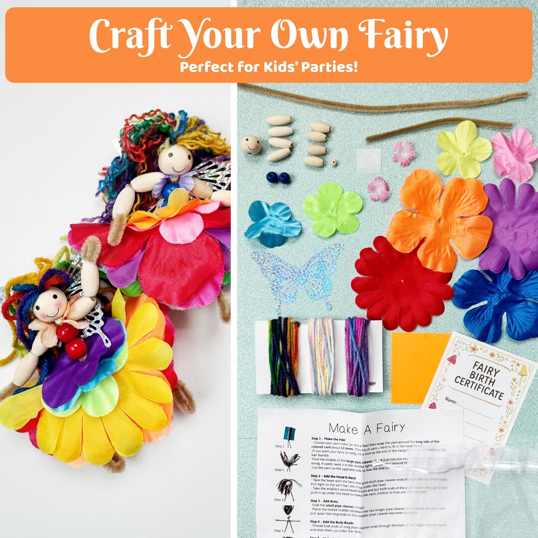 DIY Craft Kit Colorful Rainbow Fairy Doll - Make a Fairy Toy - Fairy ...