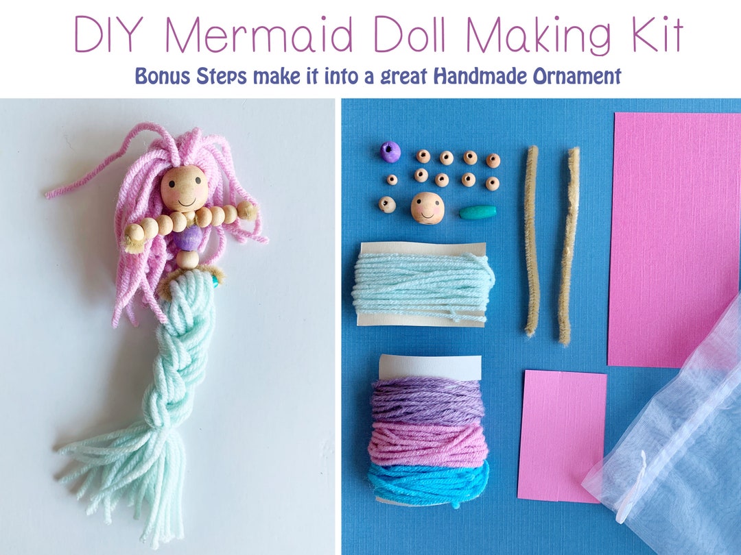 DIY Craft Kit Mermaid - Make a Mermaid Doll Toy - Mermaid Craft Kit ...