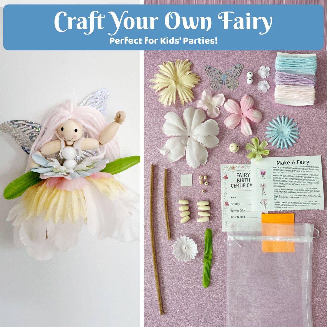 DIY Craft Kit Pastel Fairy Doll - Make a Fairy Toy - Fairy Craft Kit ...