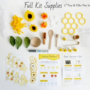 Honey Bee Sensory Bin Accessories With Extended Play Cards and ...